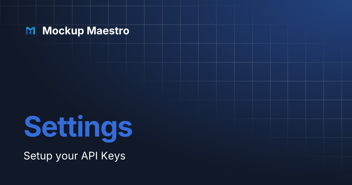 Settings | Mockup Maestro